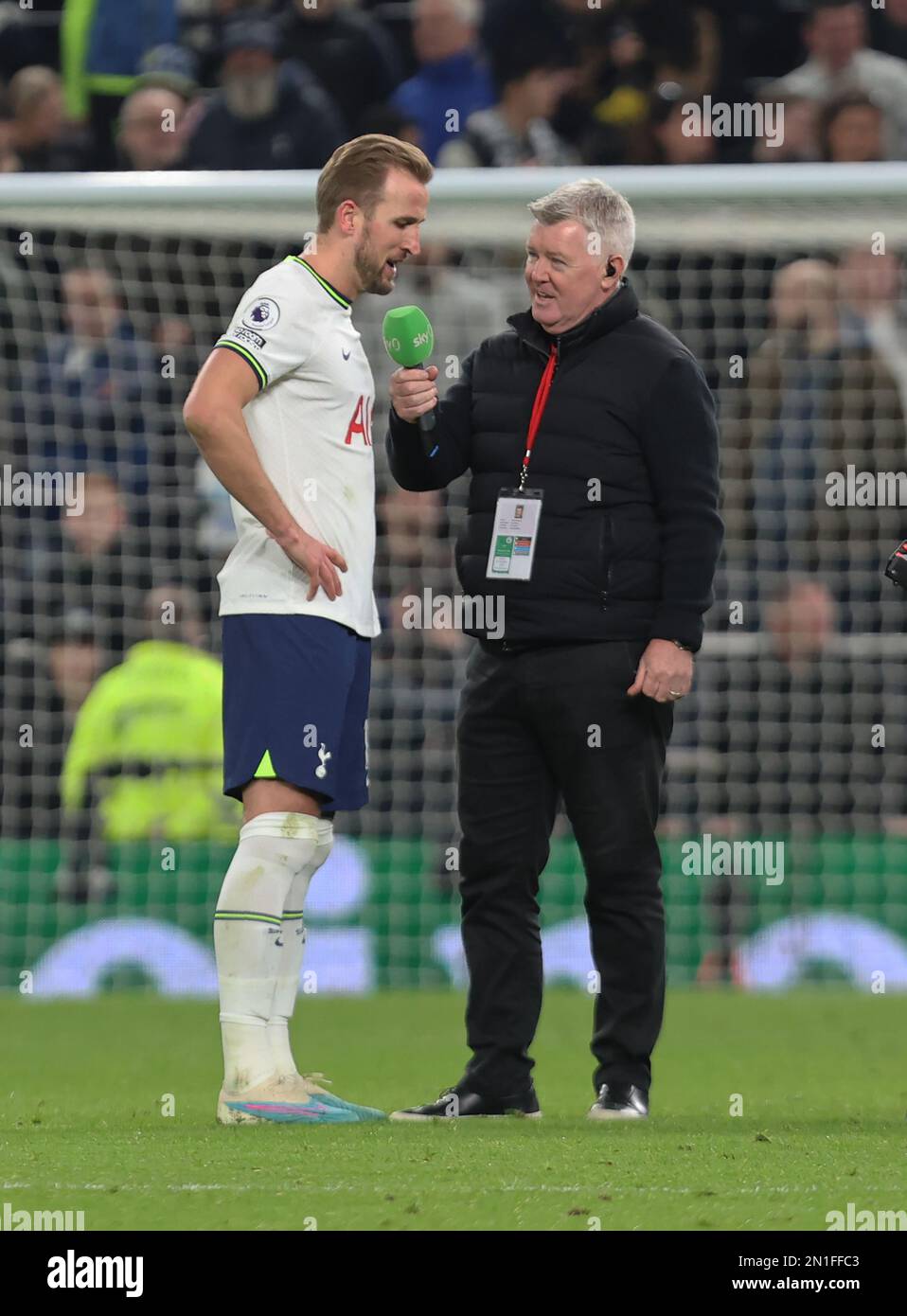 Tottenham Hotspur's Harry Kane after being Interview at full time after becoming the clubs all ...