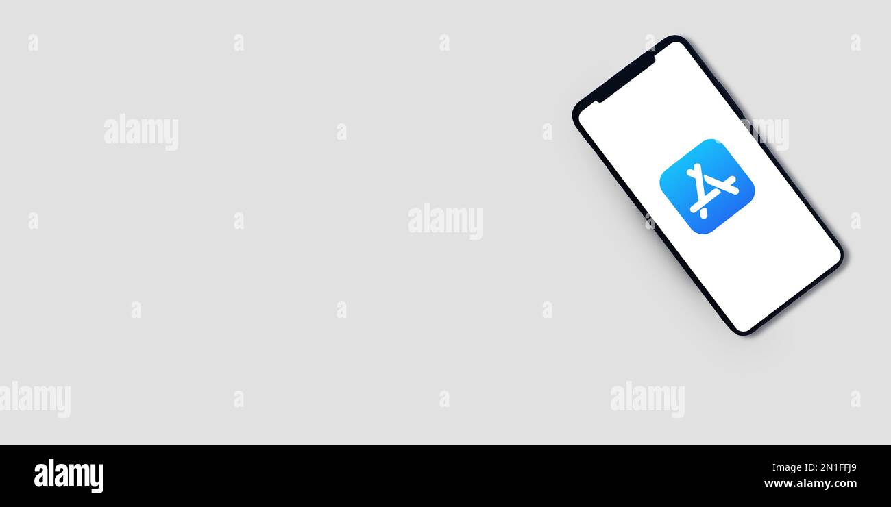 Apple store editorial banner with free space and logo inside screen ...