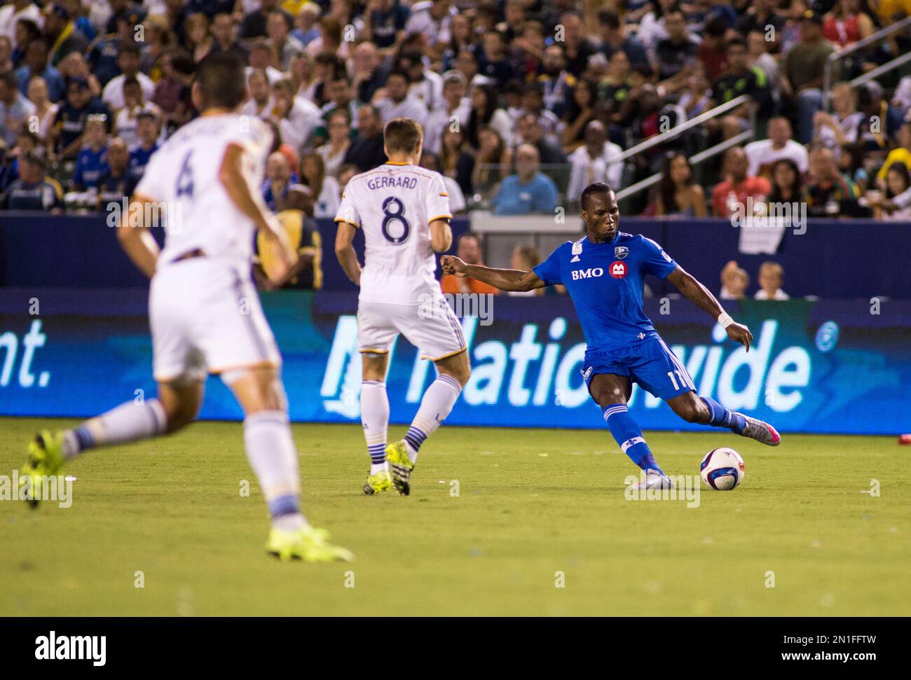 Montreal Impact forward Didier Drogba (11) and Los Angeles Galaxy ...