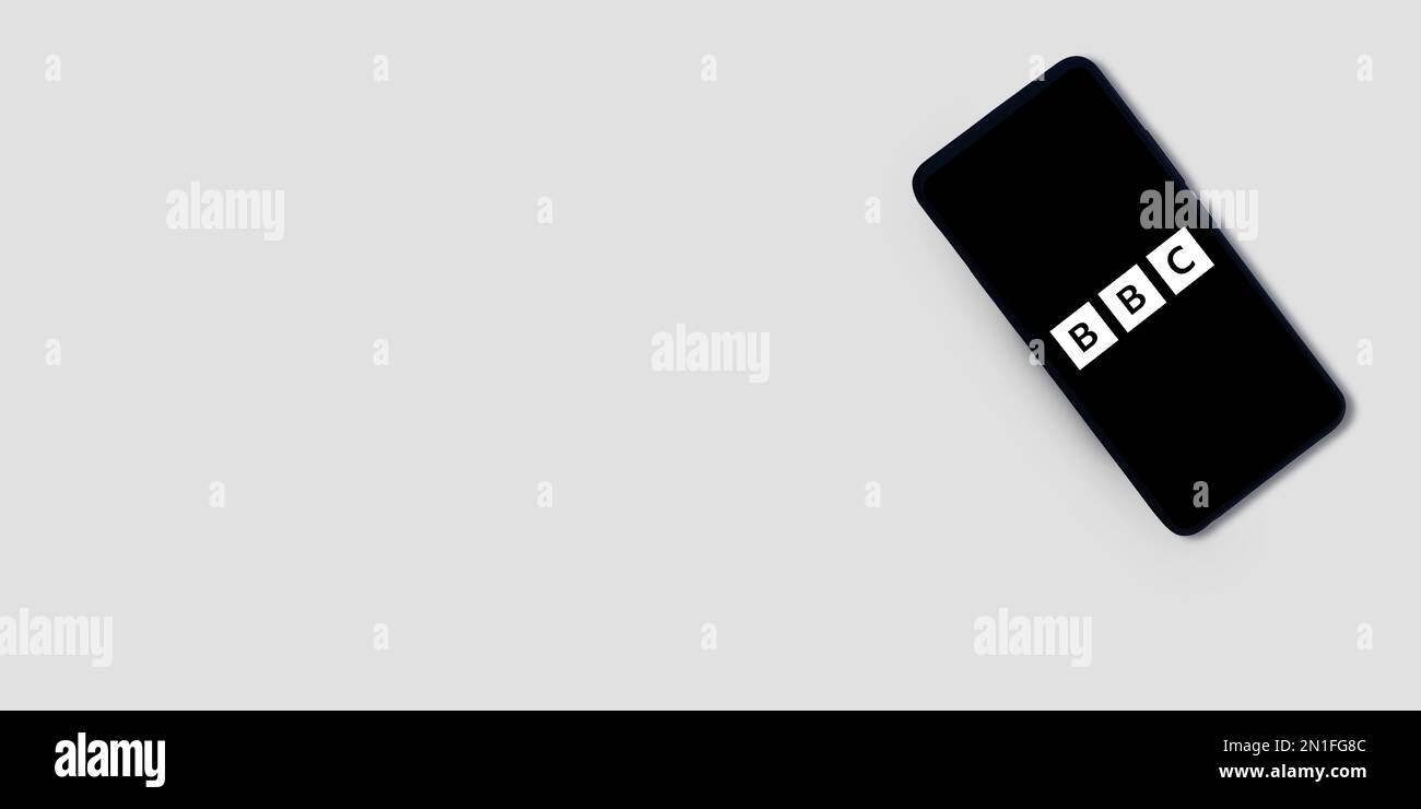 BBC news post banner design with mobile and free copy space, news ...