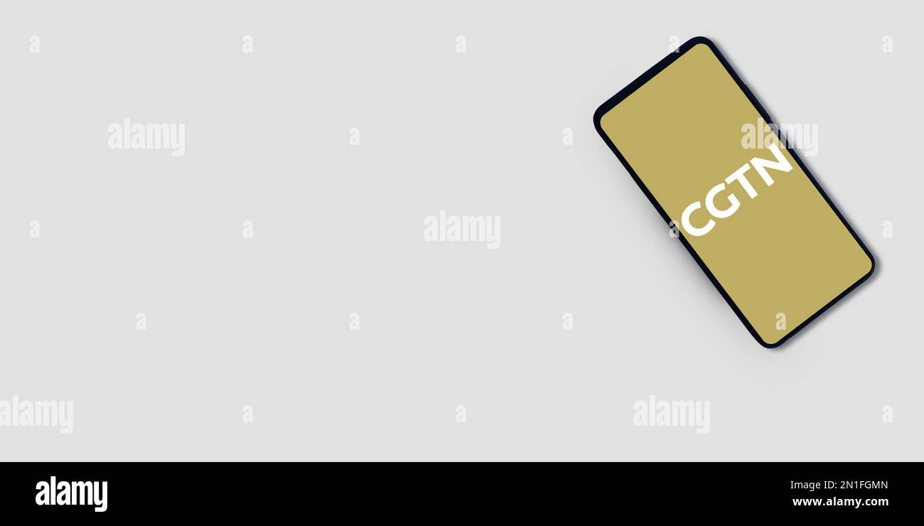 CGTN chinese news channel editorial banner design with copy space Stock ...