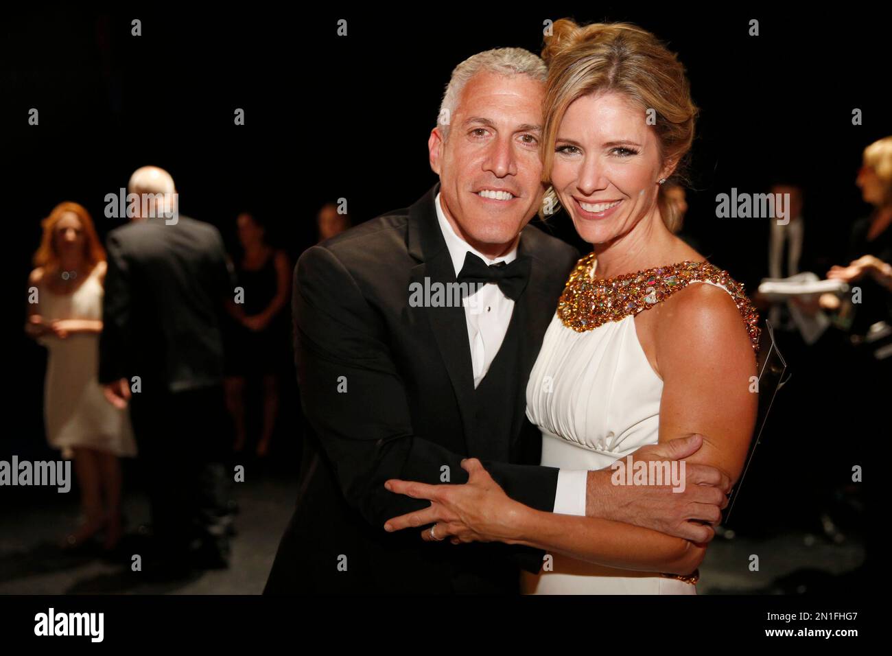 EXCLUSIVE - Tava Smiley, right, and Brian Katkin pose backstage at the ...