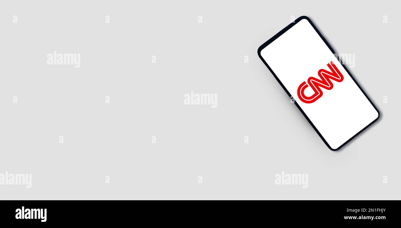 CNN mobile application banner with free copy space, editorial backdrop ...