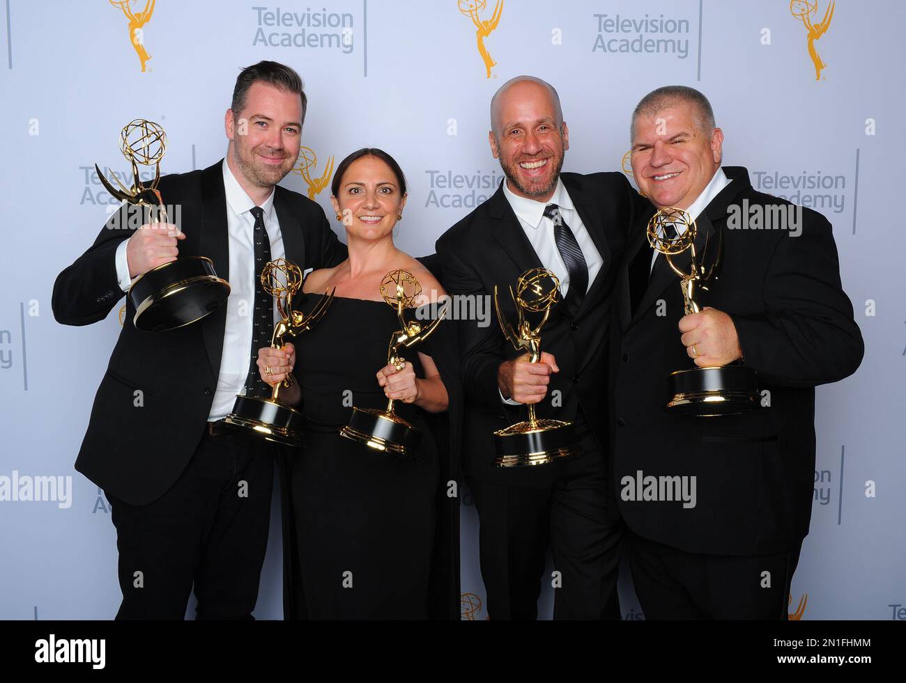 EXCLUSIVE - James Milward, from left, Robin Benty, Noam Dromi, and Jay Williams, winners of the ...