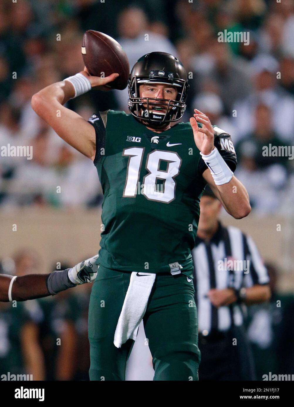 Michigan State quarterback Connor Cook throws a pass against Oregon ...