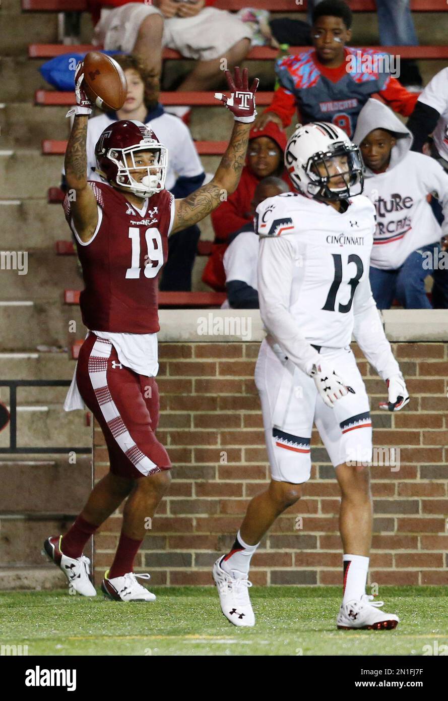 Temple wide receiver Robby Anderson (19) celebrates a touchdown against ...