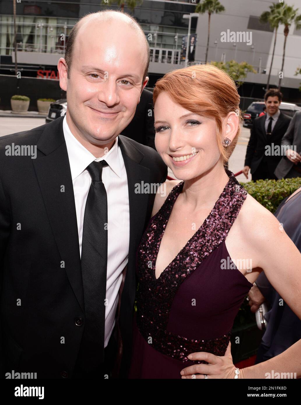 Tamara Krinsky, right, arrives at the Television Academy's Creative ...