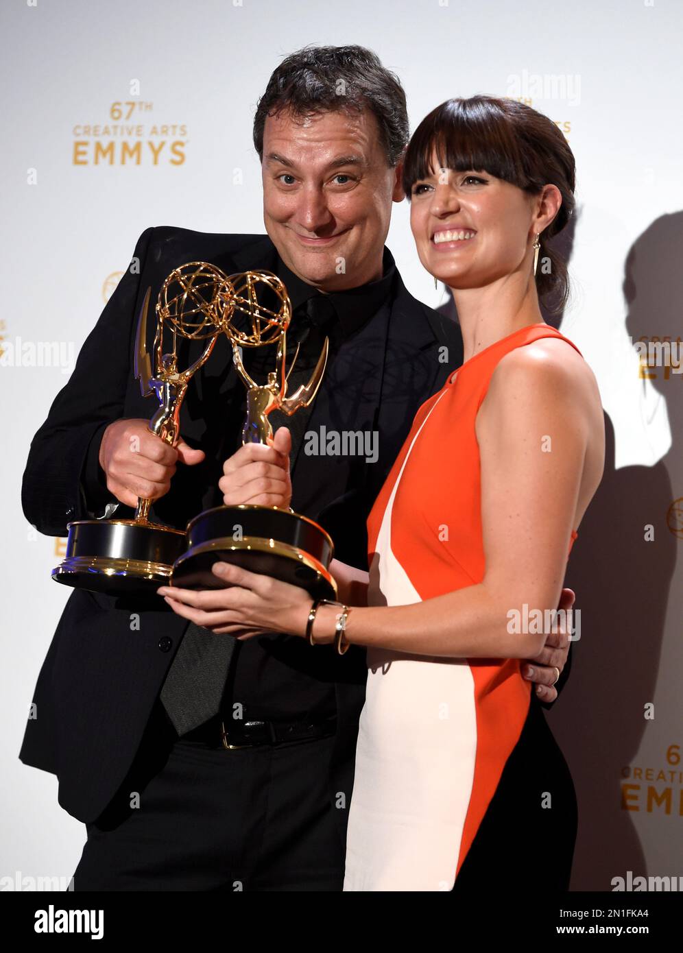 Mathew Waters, left, and Onnalee Blank, winners of sound mixing for ...