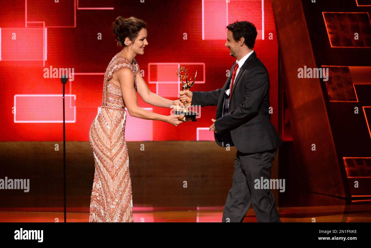 EXCLUSIVE - Katharine McPhee, left, presents Jeff Beal with the award ...