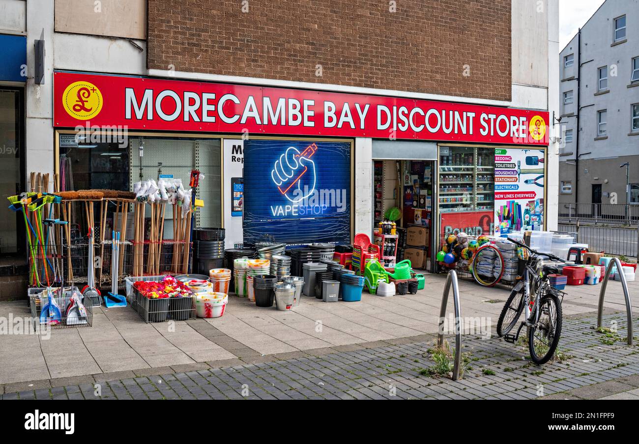 Morecambe Bay Discount Store Stock Photo - Alamy