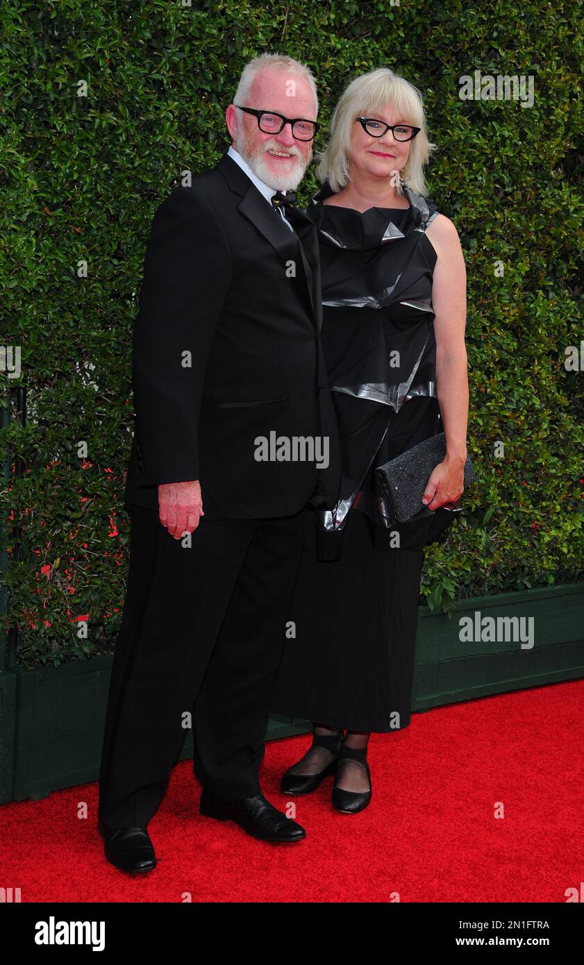 Bill Groom, left, and Jane Ann Groom arrive at the Television Academy's ...