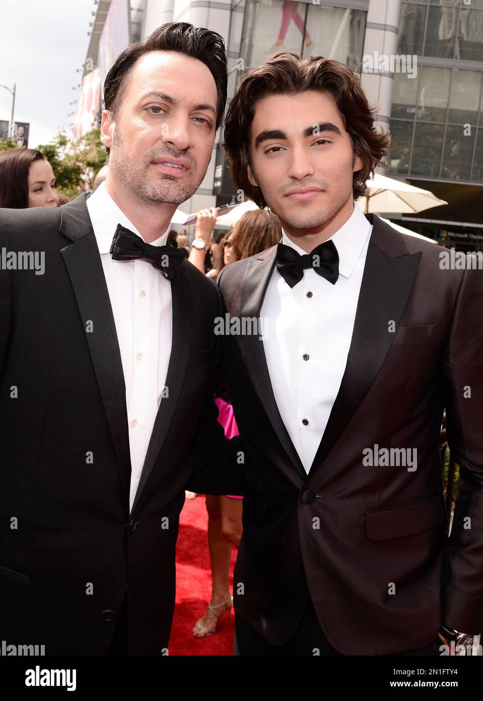 Stephen Full, left, and Blake Michael arrive at the Television Academy ...