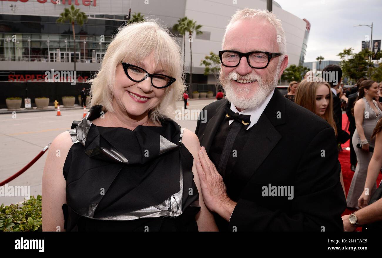 Bill Groom, right, arrives at the Television Academy's Creative Arts ...