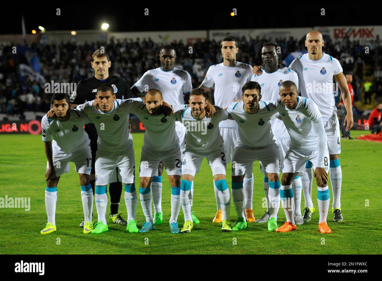 FC Porto team line up prior to a Portuguese League soccer match between ...