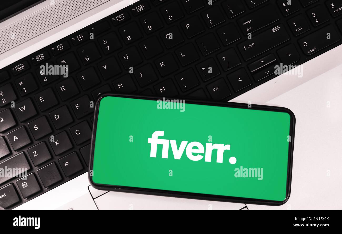 Freelancing platform mobile application background with laptop and ...