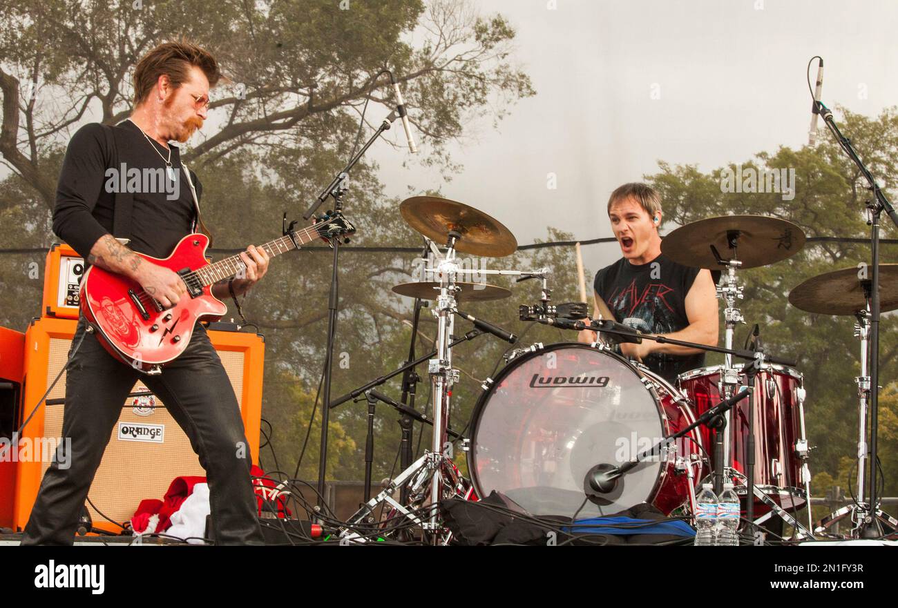 Jesse Hughes and Jeff Friedl with Eagles of Death Metal seen at Riot ...
