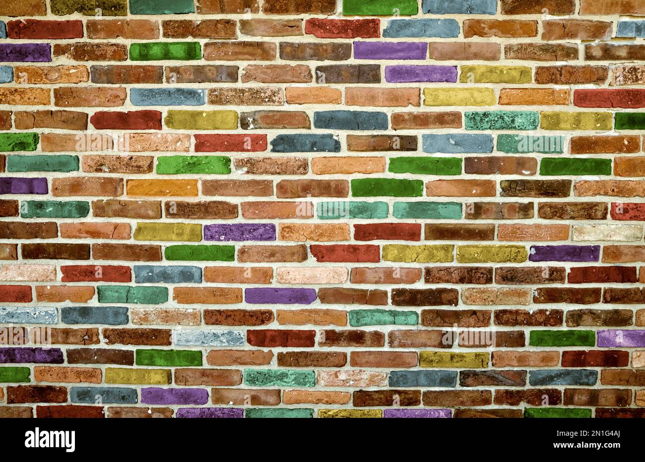 colorful brick wall pattern for a background Stock Photo - Alamy
