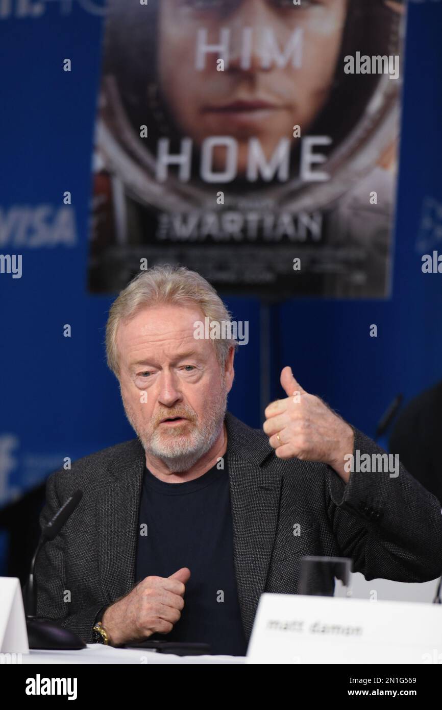 Director Ridley Scott attends the "The Martian" press conference on day ...