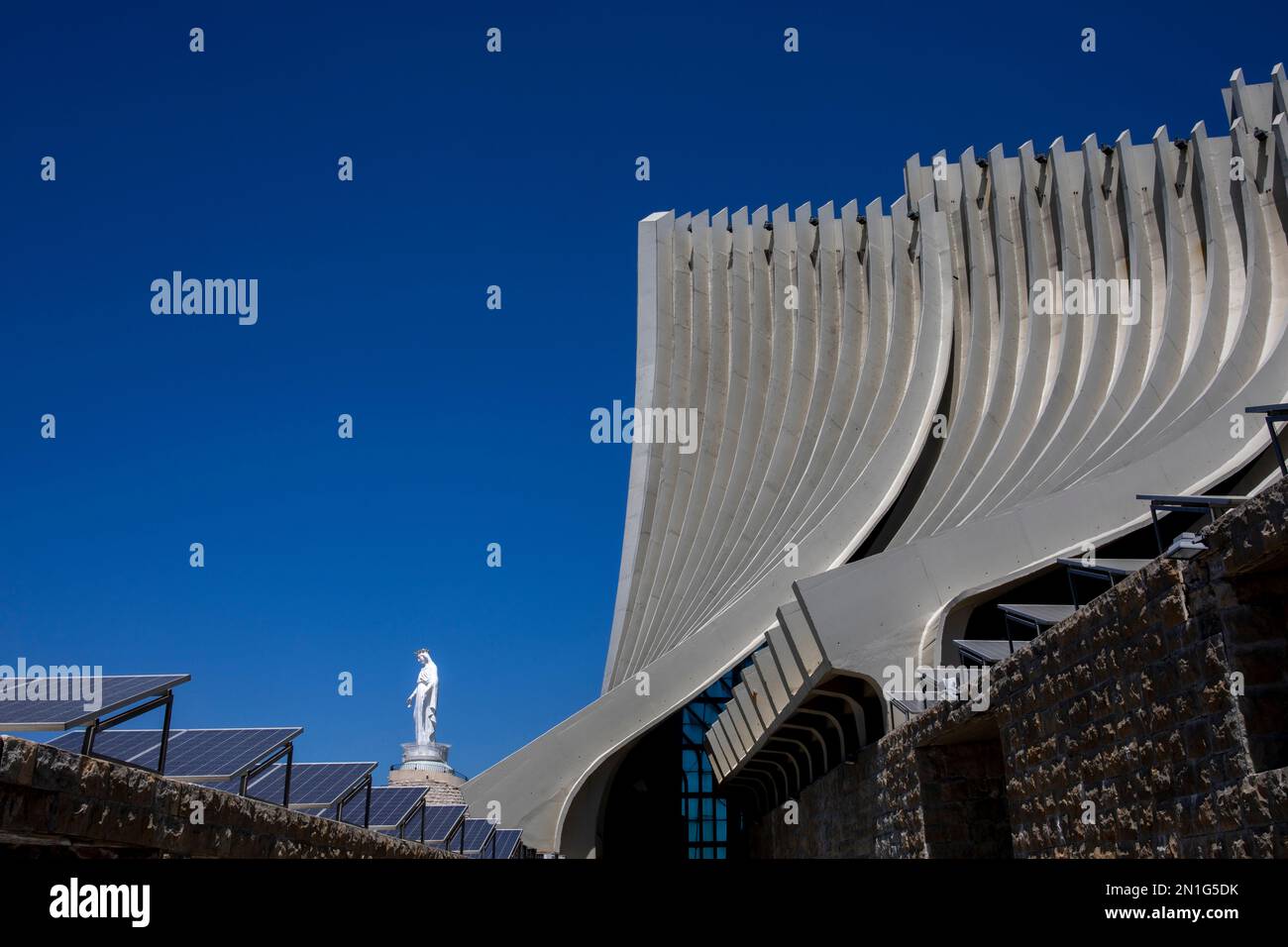 Our Lady of Lebanon statue, Harissa, Lebanon, Middle East Stock Photo ...