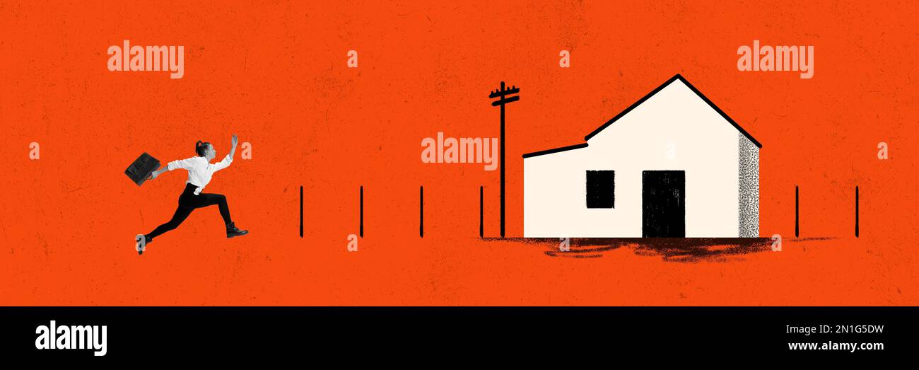 Conceptual art collage in minimalistic style about theme of ...