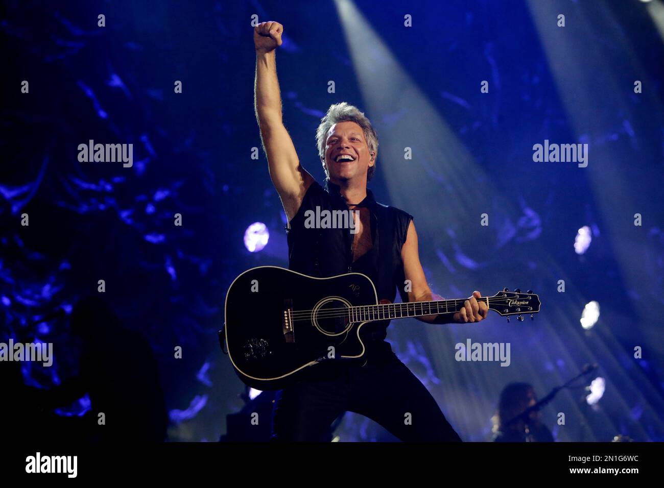 Bon Jovi's lead singer Jon Bon Jovi performs during their "Bon Jovi ...
