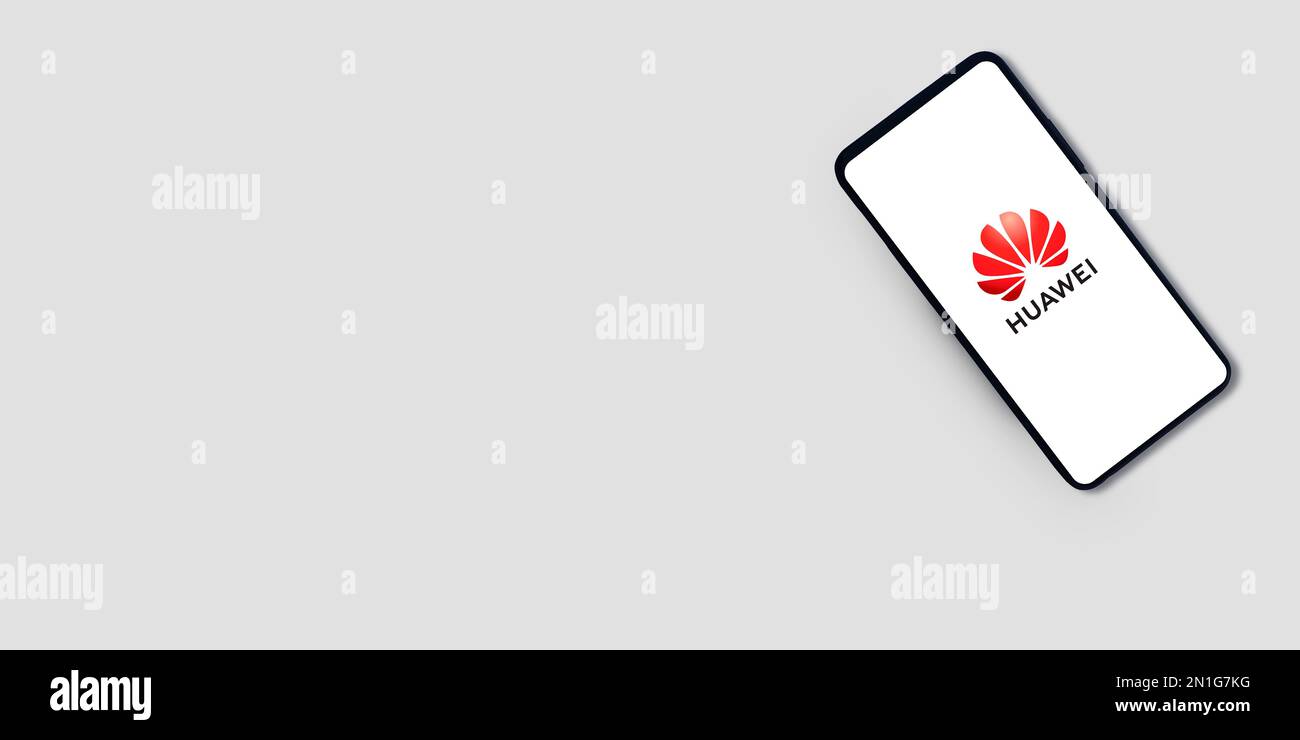 Modern huawei mobile company editorial banner design with copy space ...