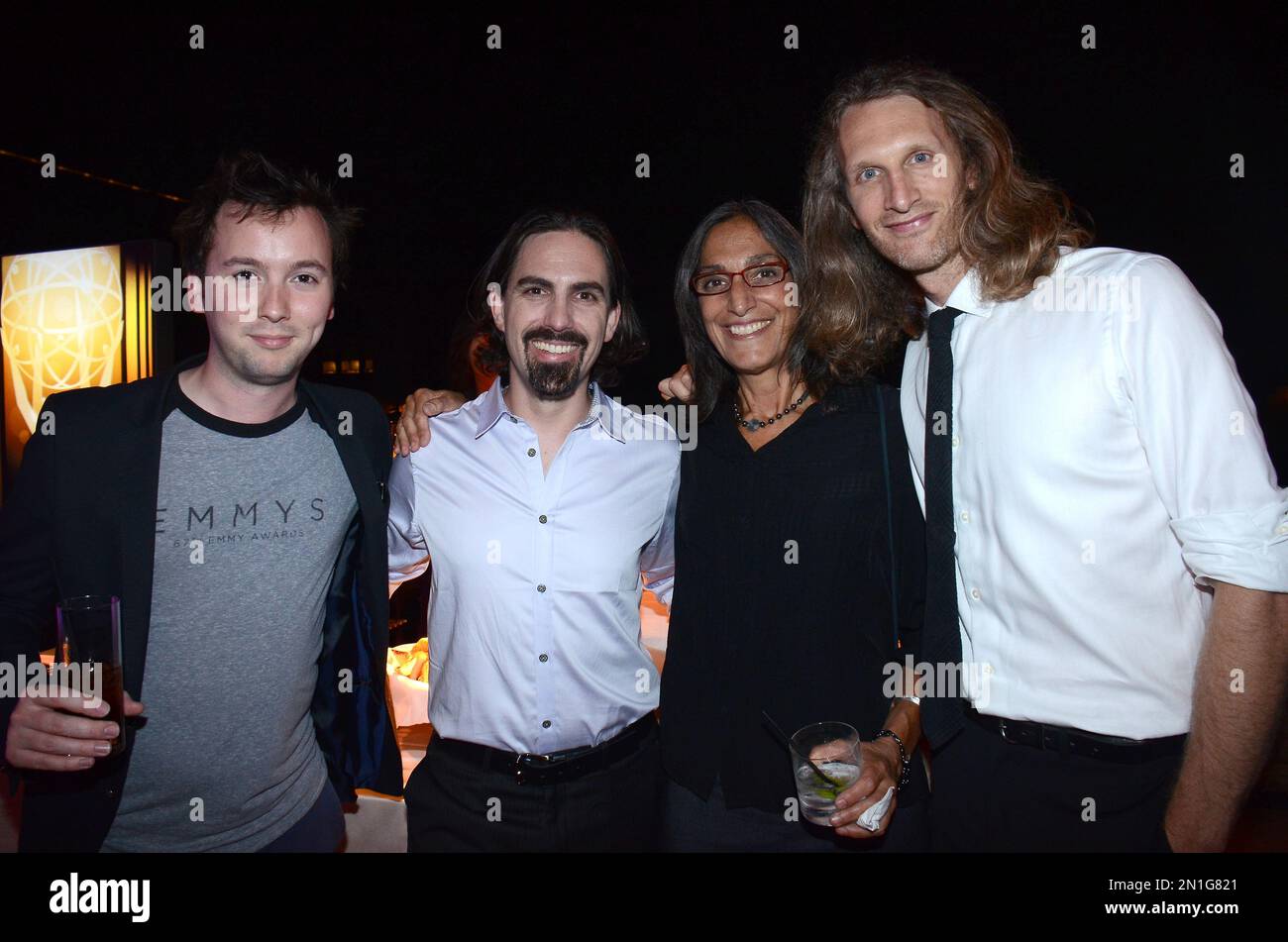 Tom Harrison, Bear McCreary, Ryan Parmenter and Miriam Cutlar mingle at ...