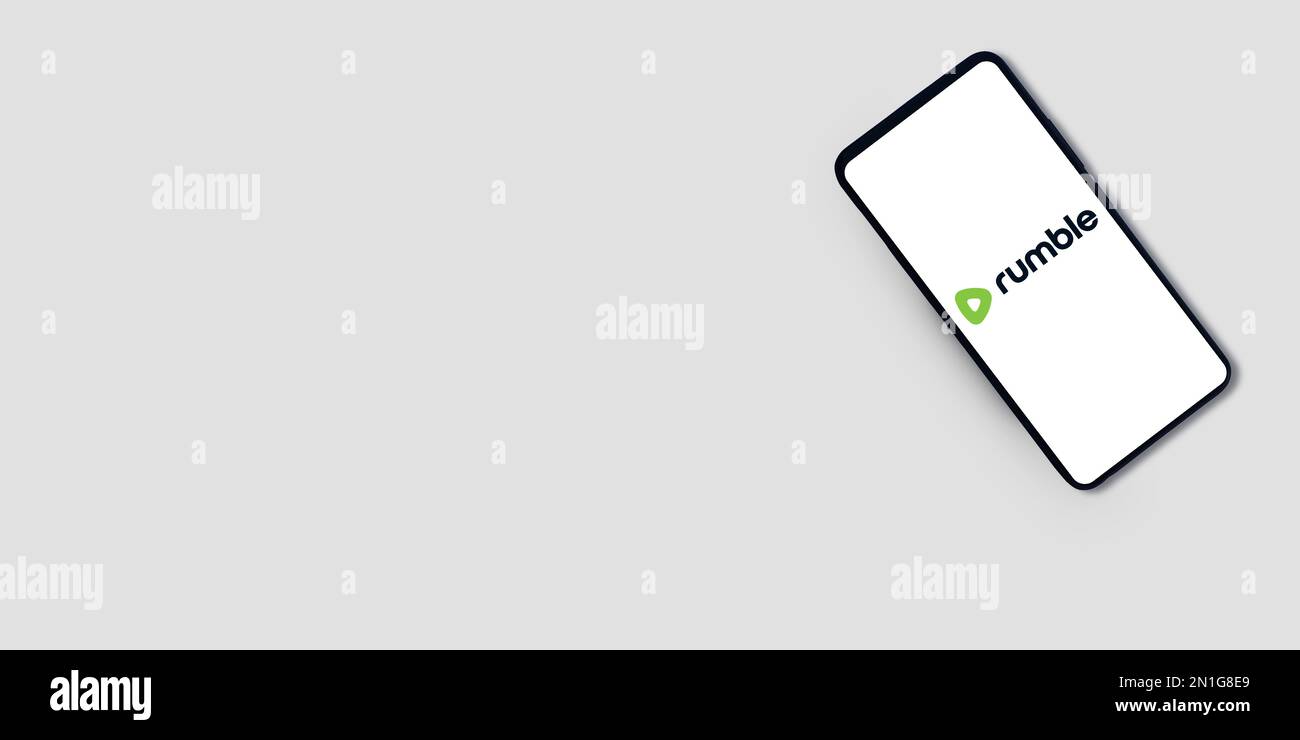 Modern rumble mobile application with empty banner space editorial ...