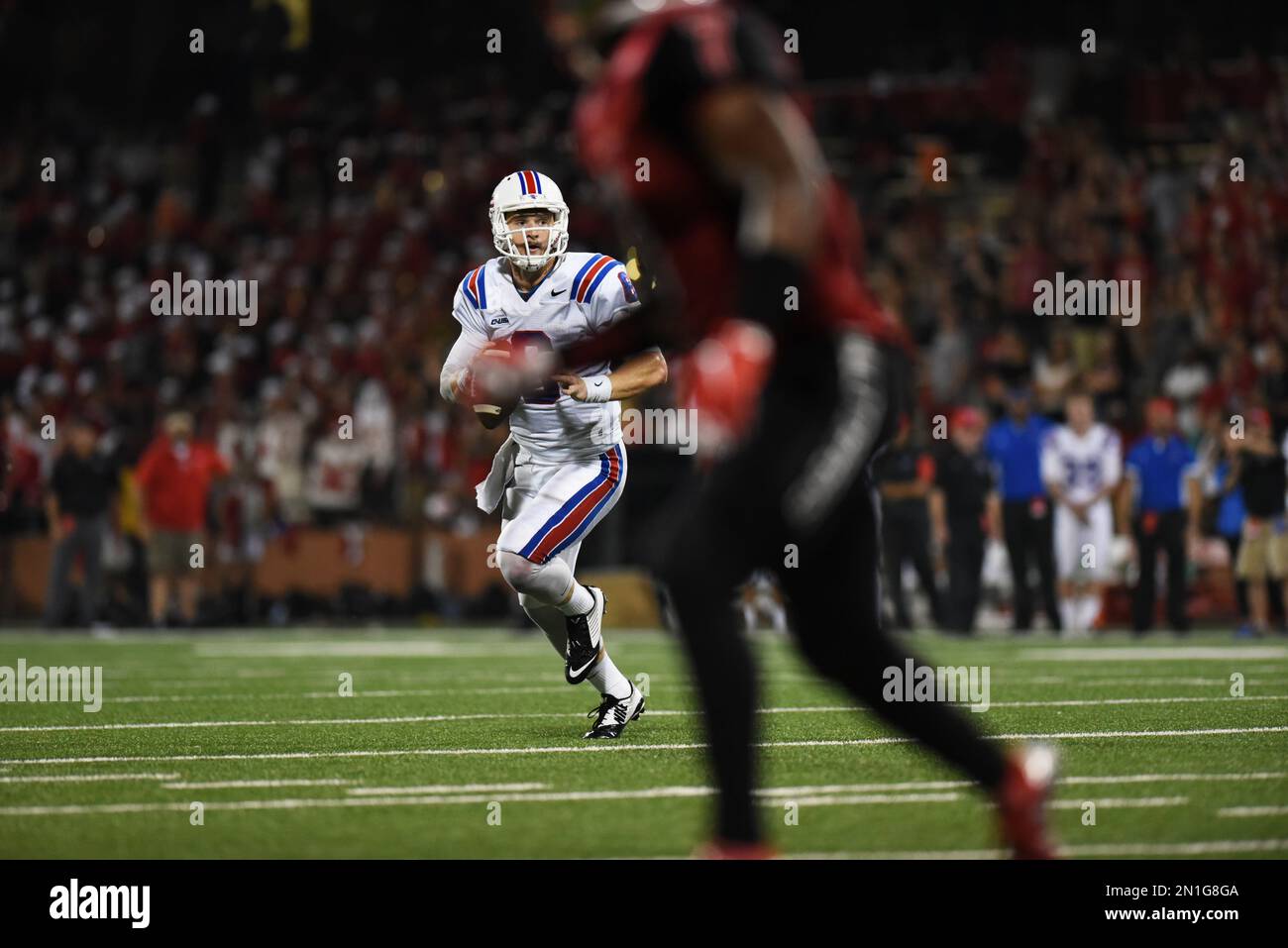 Louisiana Tech Bulldogs quarterback Jeff Driskel (6) looks for a open ...