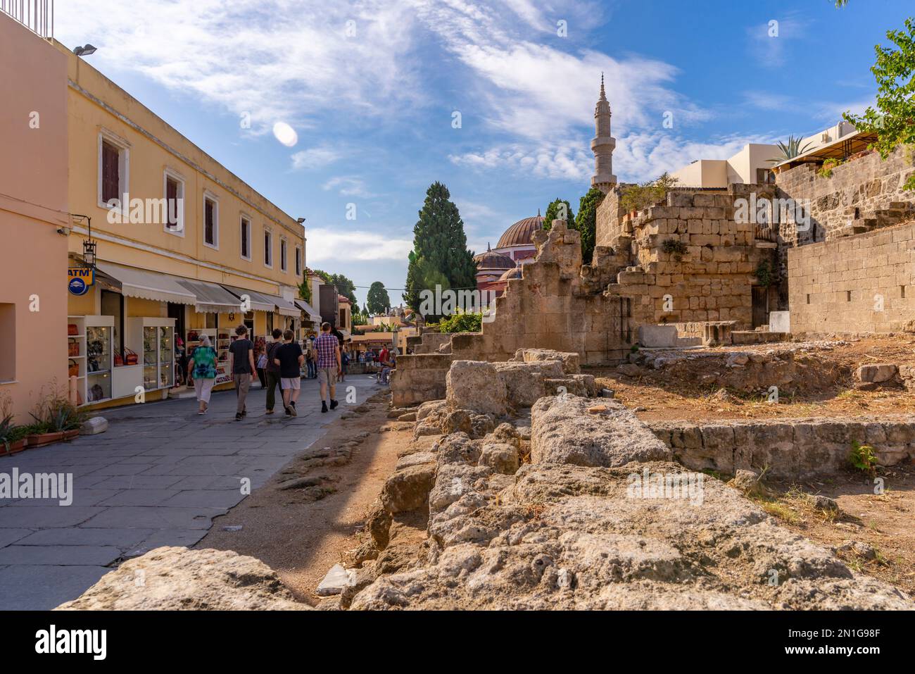 View of Sultan Mustafa Mosque, Old Rhodes Town, UNESCO World Heritage ...
