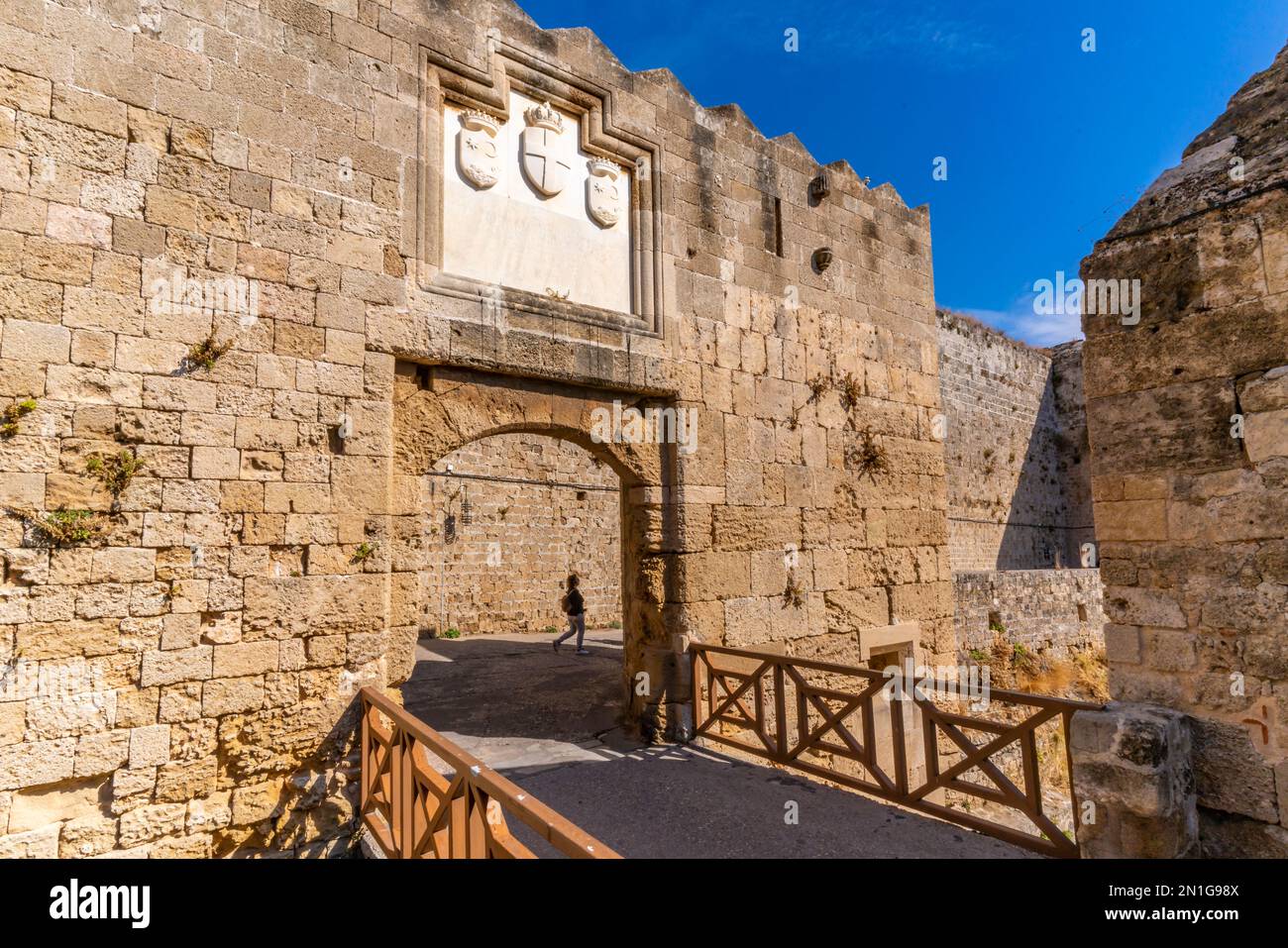 View of Saint Athanasios Gate, Old Rhodes Town, UNESCO World Heritage ...
