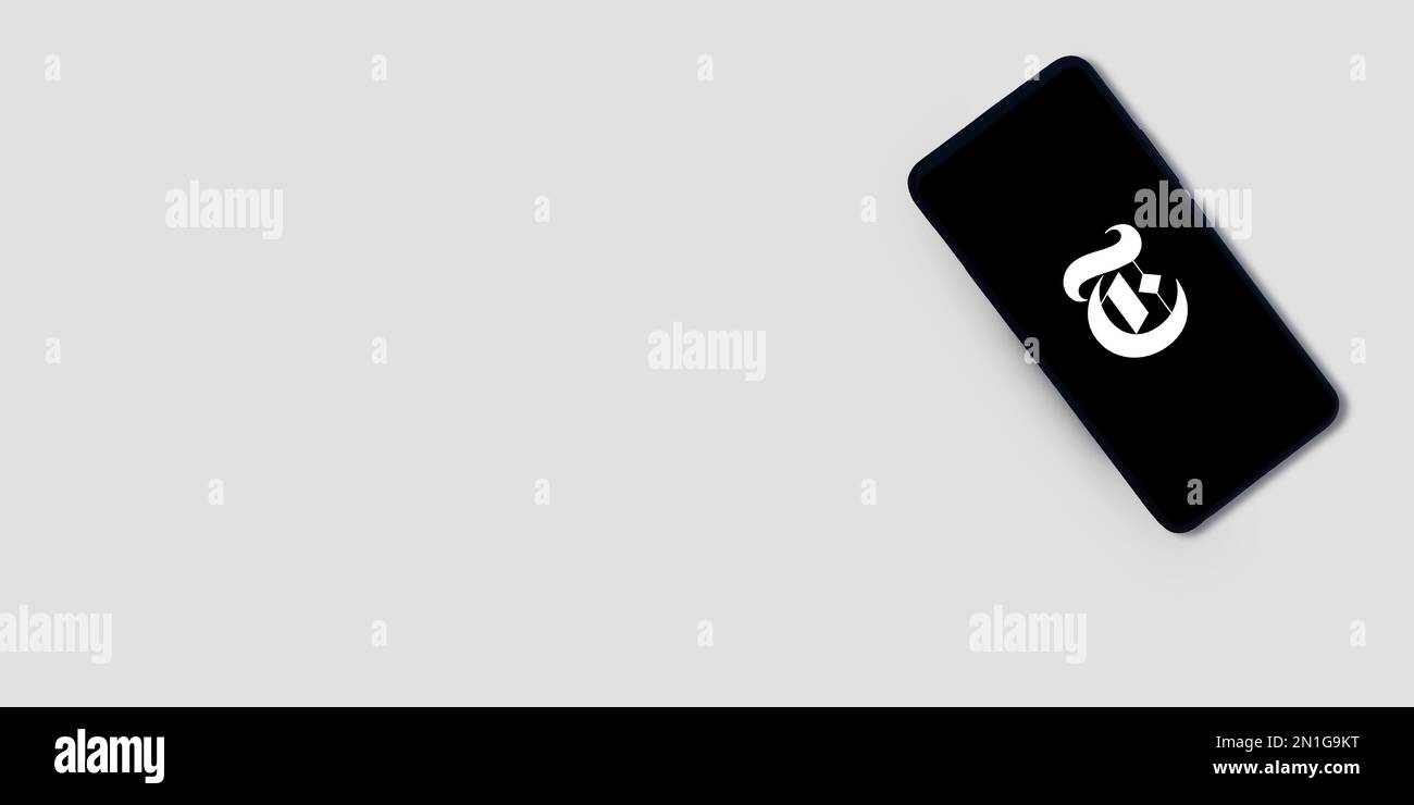 New York times banner design with copy space, editorial backdrop Stock ...