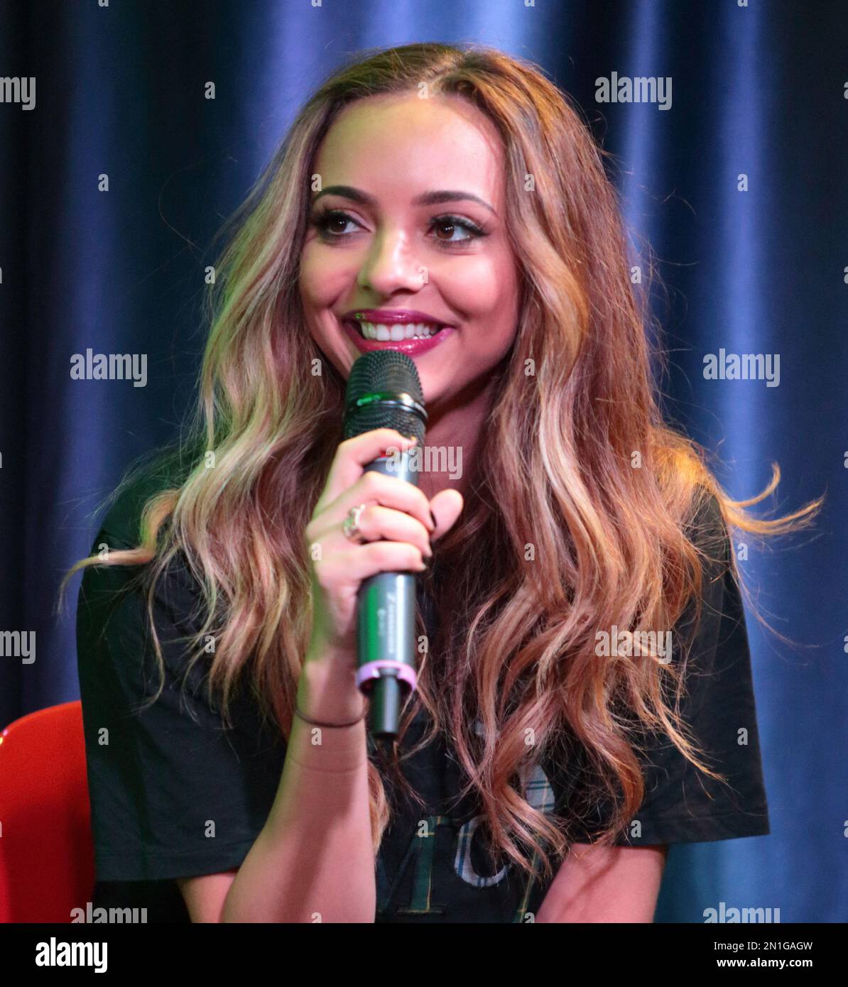 Jade Thirlwall of the group Little Mix visits the Q102 Performance ...