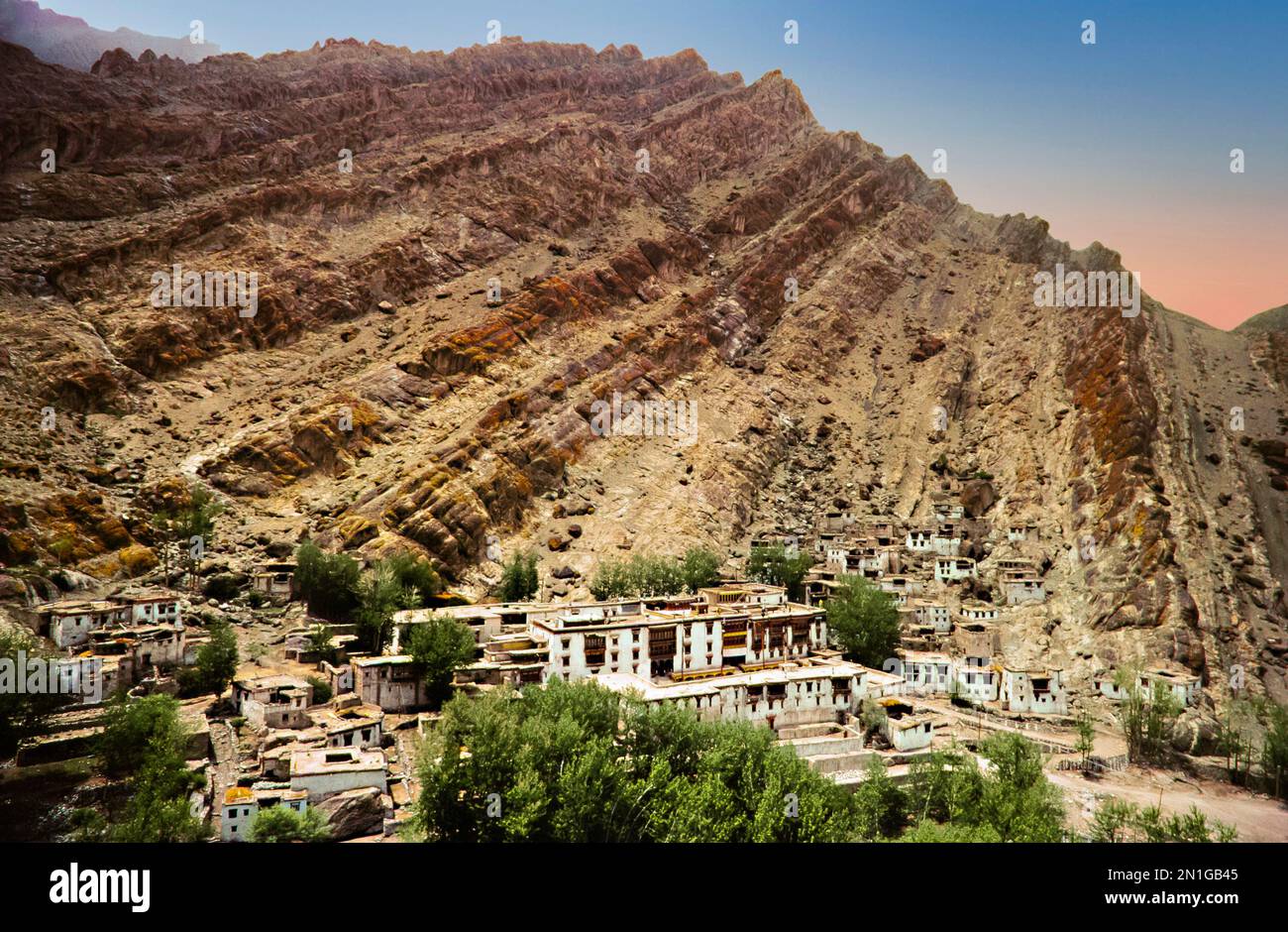Elevated view of Hemis Monastery in Ladakh, India. Hemis Monastery is ...