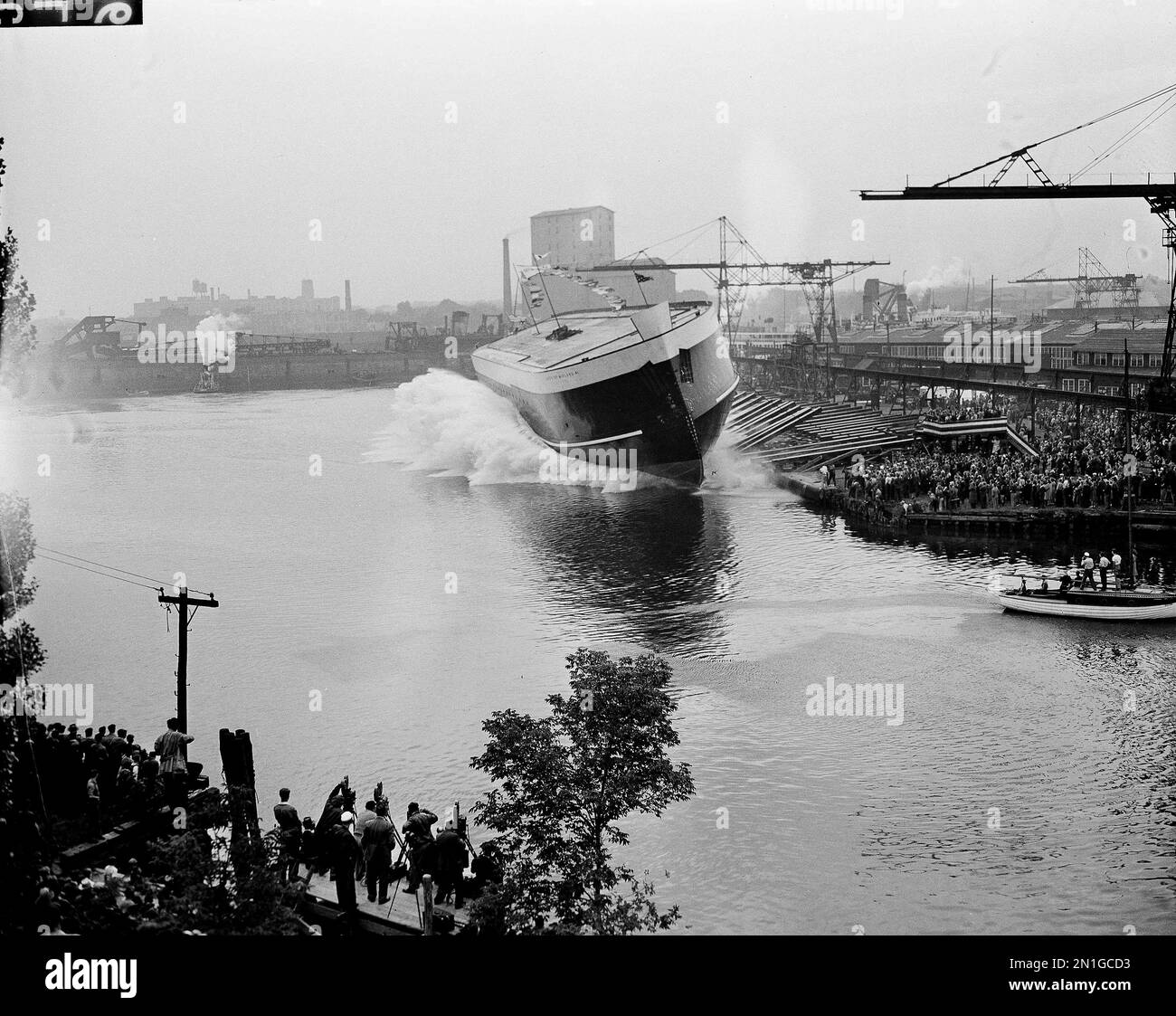 The streamlined, all-steel, $2 million car ferry "City of Midland" is ...