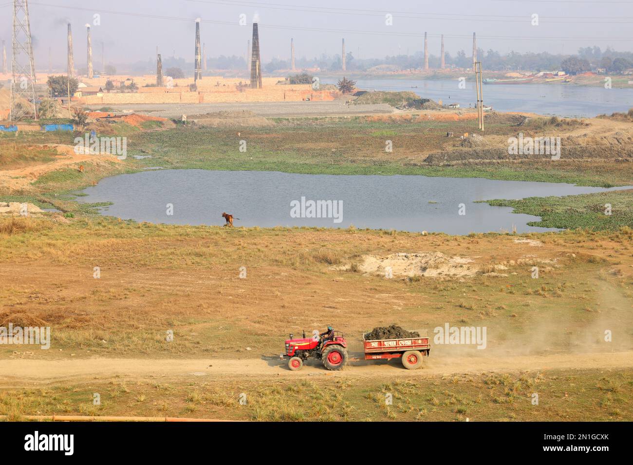 Munshigonj, Munshigonj, Bangladesh. 6th Feb, 2023. Roads and trees near ...