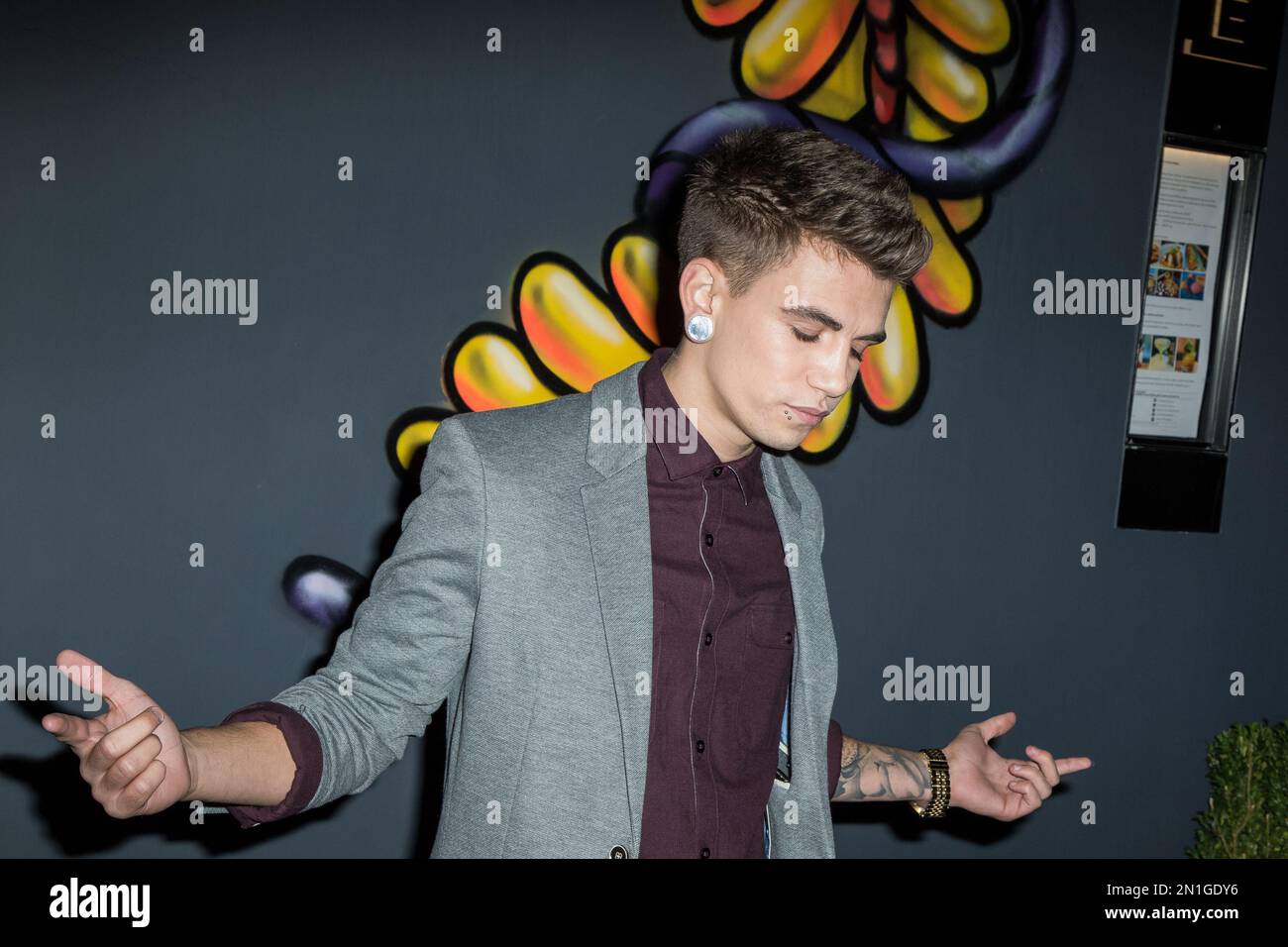 Jake Sims poses for photographers upon arrival at the Notion Magazine x ...