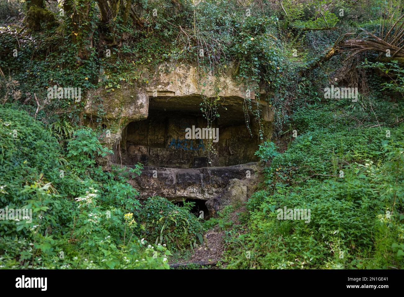 Entrances of Caves at Roger Lapébie cycle route, Carignan-de-Bordeaux ...