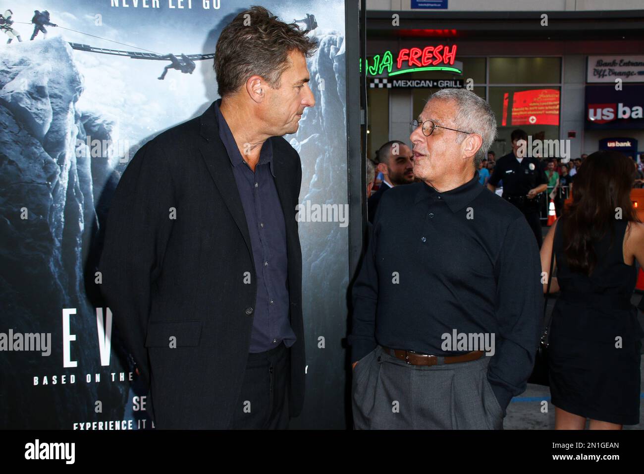 Producer Tim Bevan, left, and Vice Chairman of NBCUniversal Ron Meyer ...