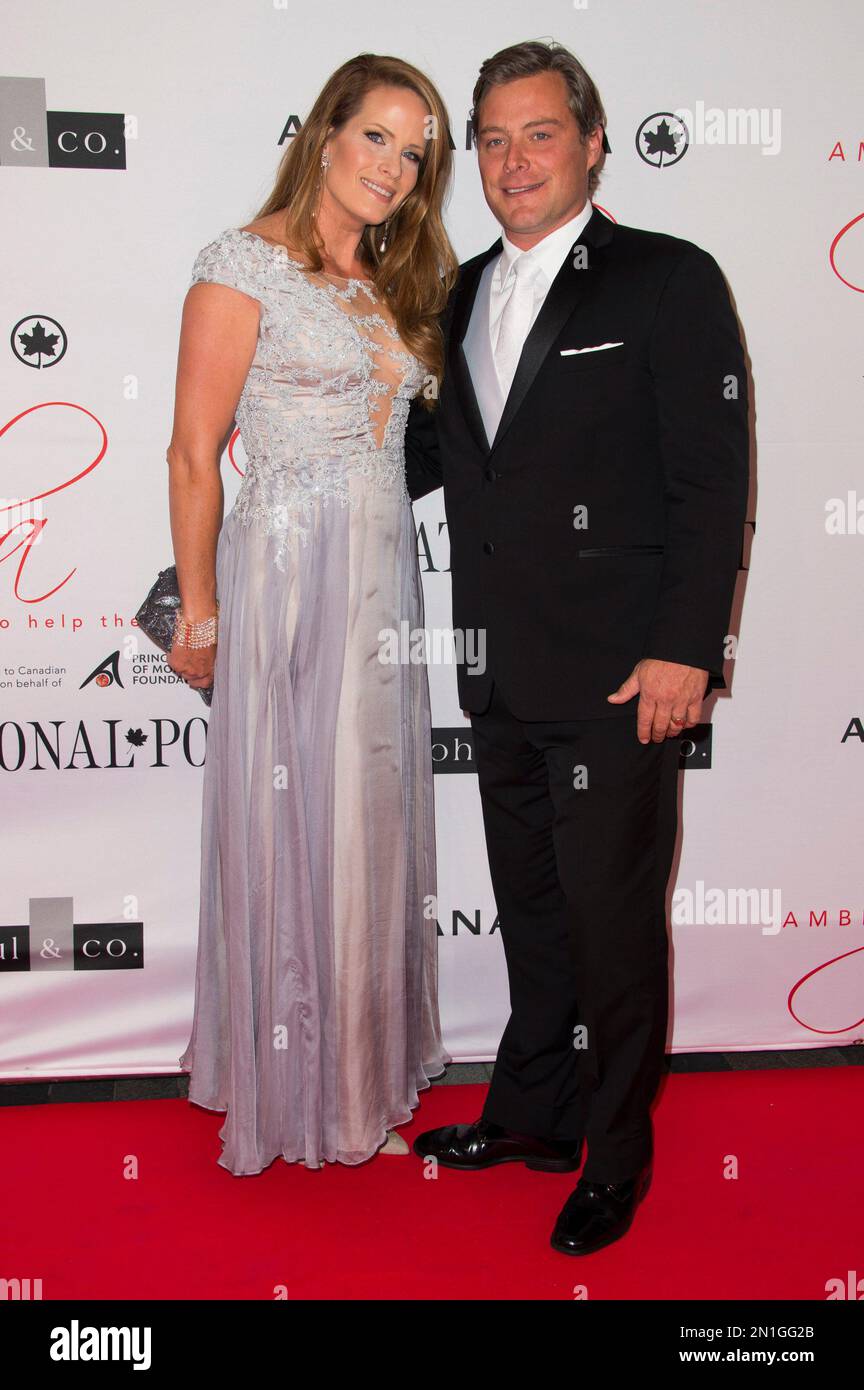 Monika Schnarre and Storey Badger attend the 2015 AMBI Gala benefiting ...