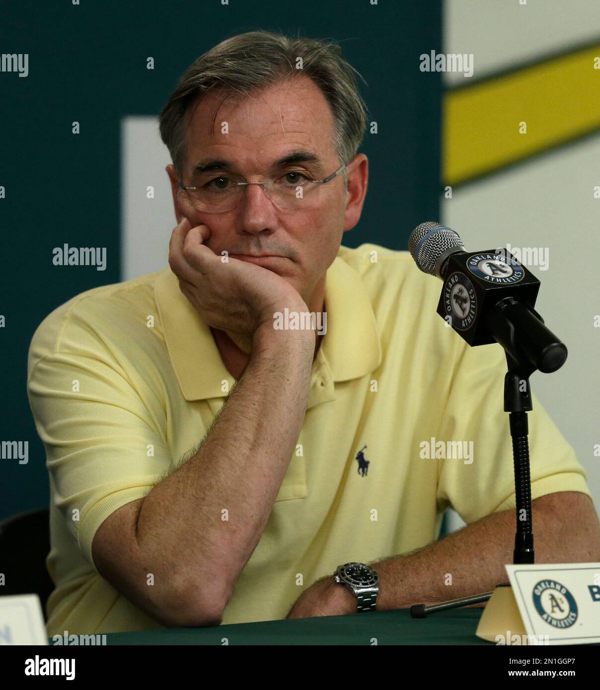 Oakland Athletics general manager Billy Beane during a media conference ...