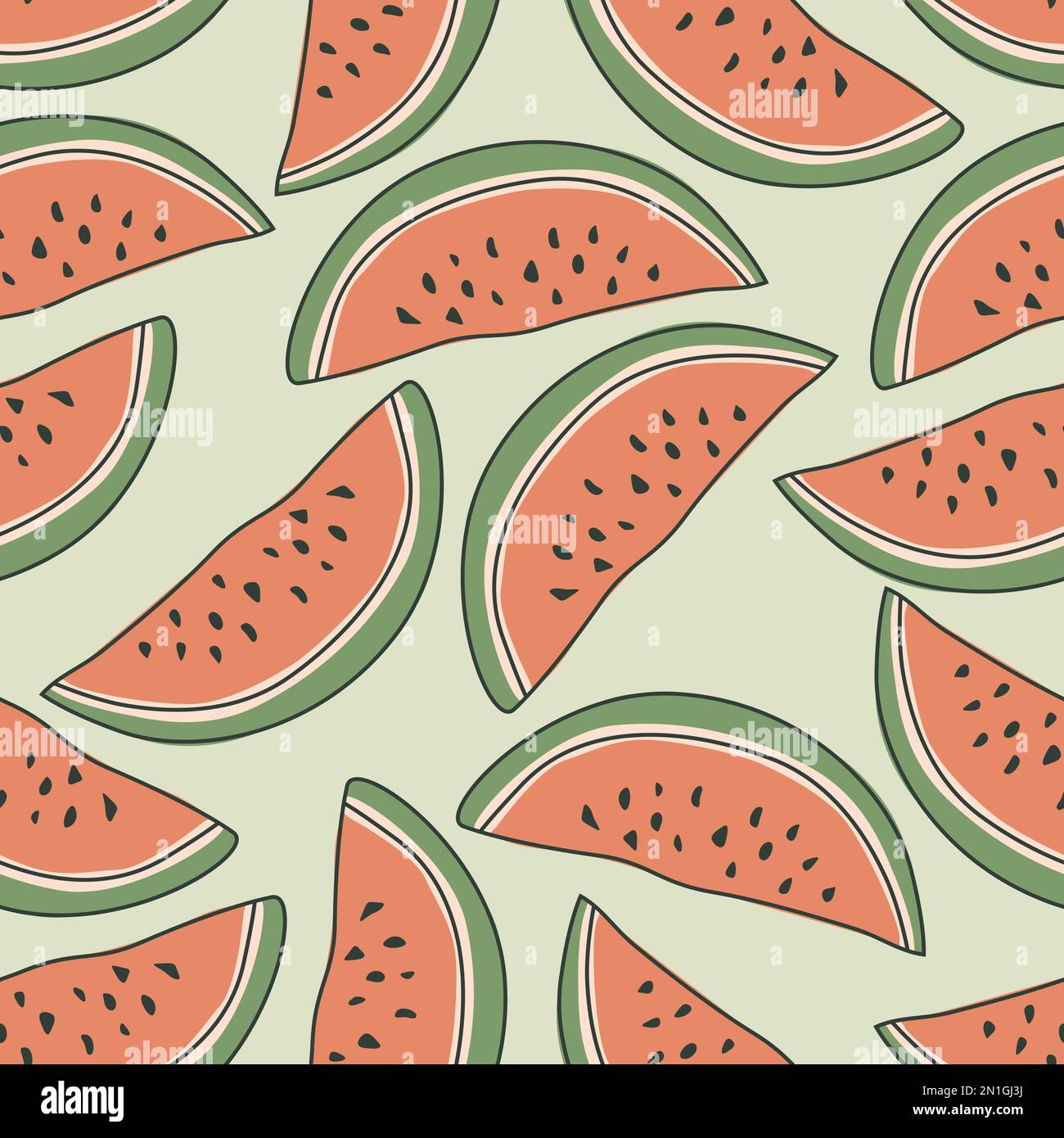 Watermelon repeat pattern design. Hand drawn background. floral pattern ...
