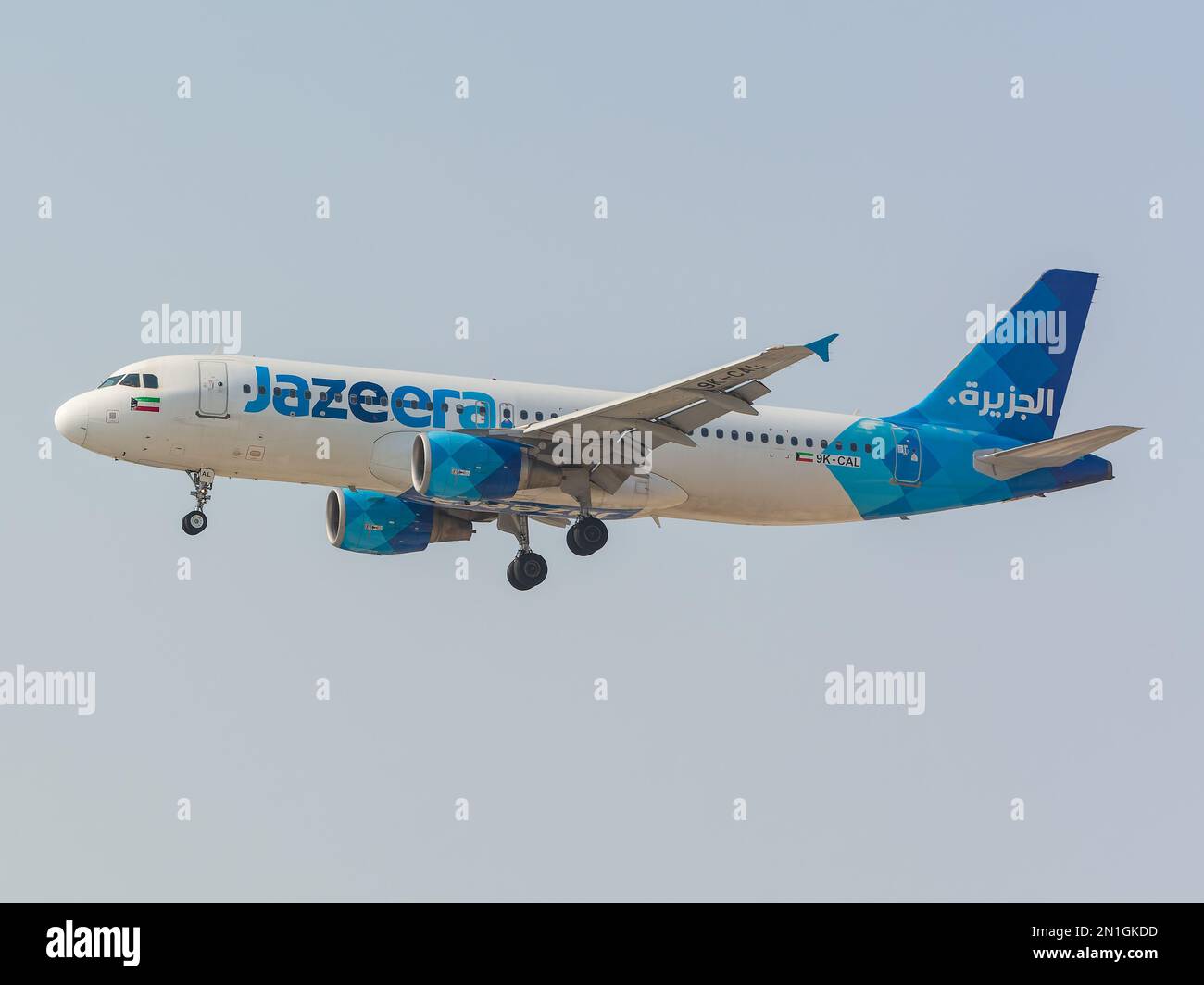 The Airbus A320-214 Jazeera Airways arriving at Dubai International ...