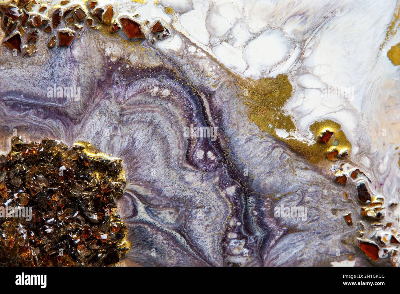 Background from handmade epoxy resin product close-up: wall panel with ...