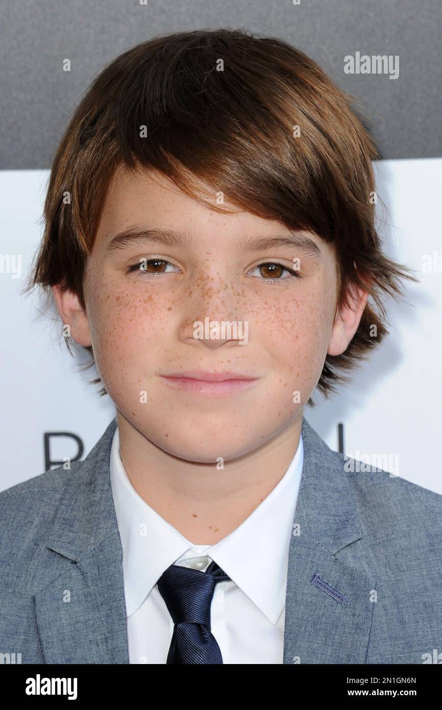 Aiden Lovekamp arrives at the LA premiere of "Pawn Sacrifice" held at Harmony Gold on Tuesday ...