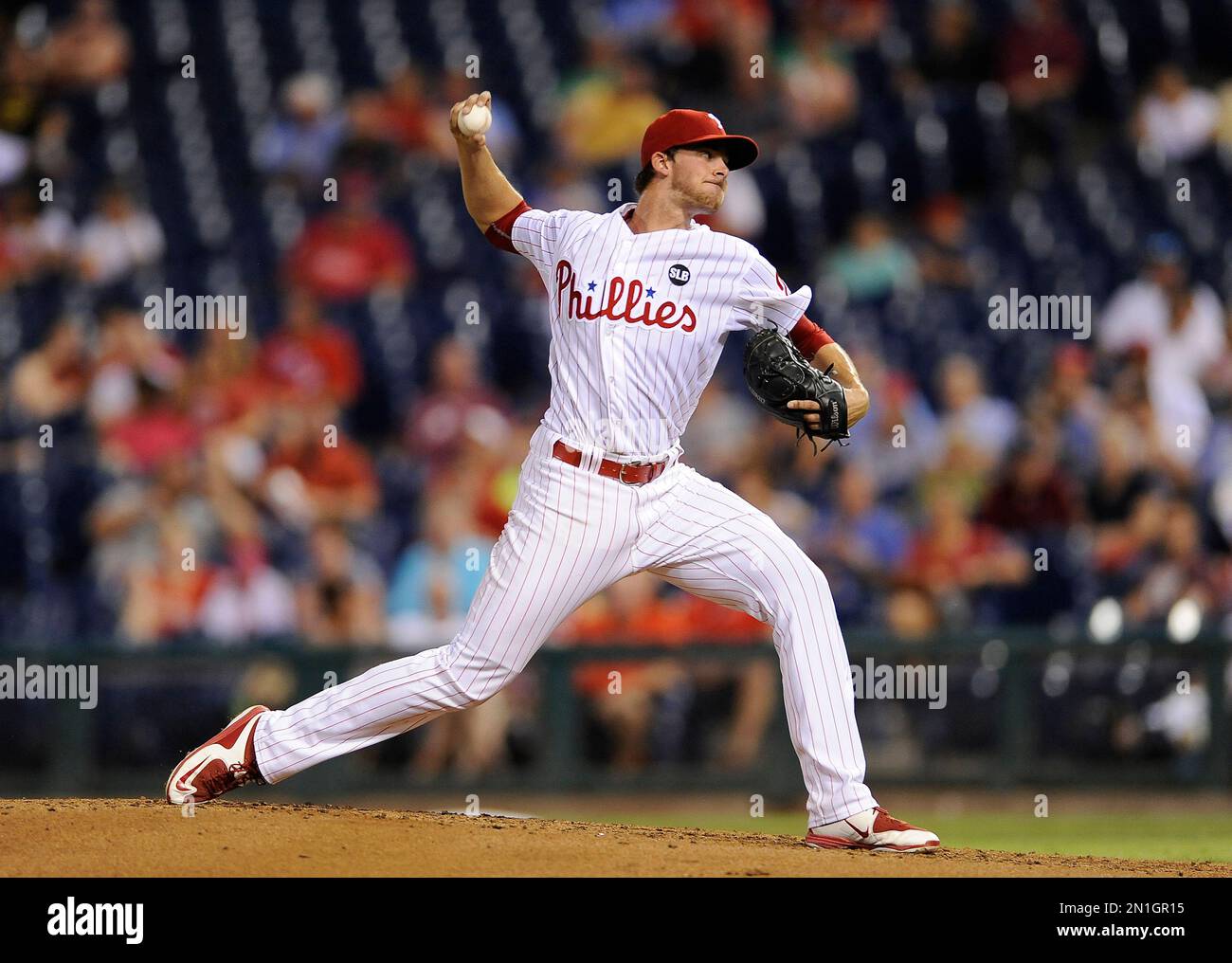 Philadelphia Phillies starting pitcher Aaron Nola throws in the third ...