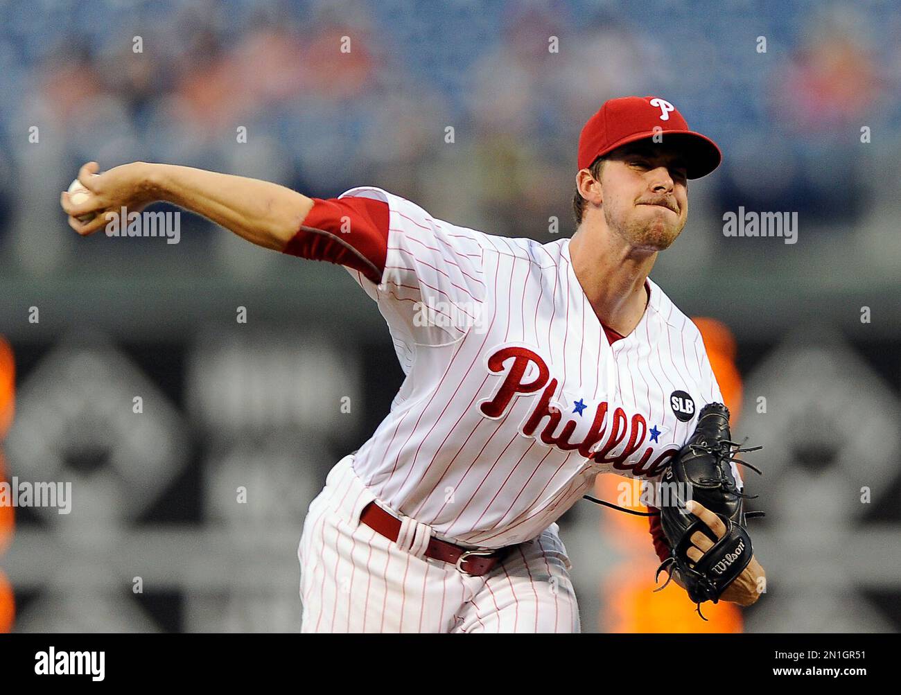 Philadelphia Phillies starting pitcher Aaron Nola throws in the first ...