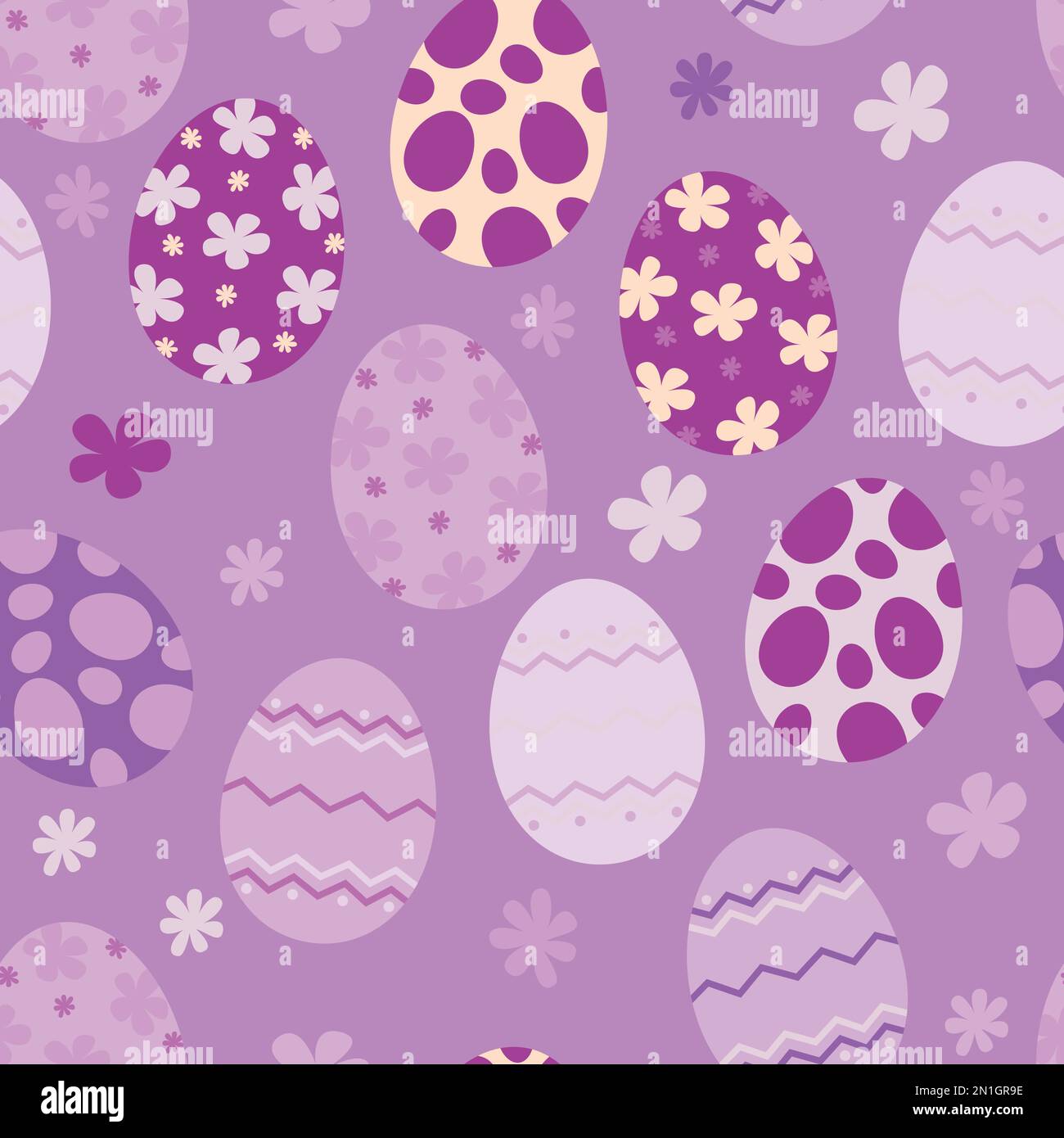 Easter Eggs repeat pattern design. Hand-drawn background. Holidays ...