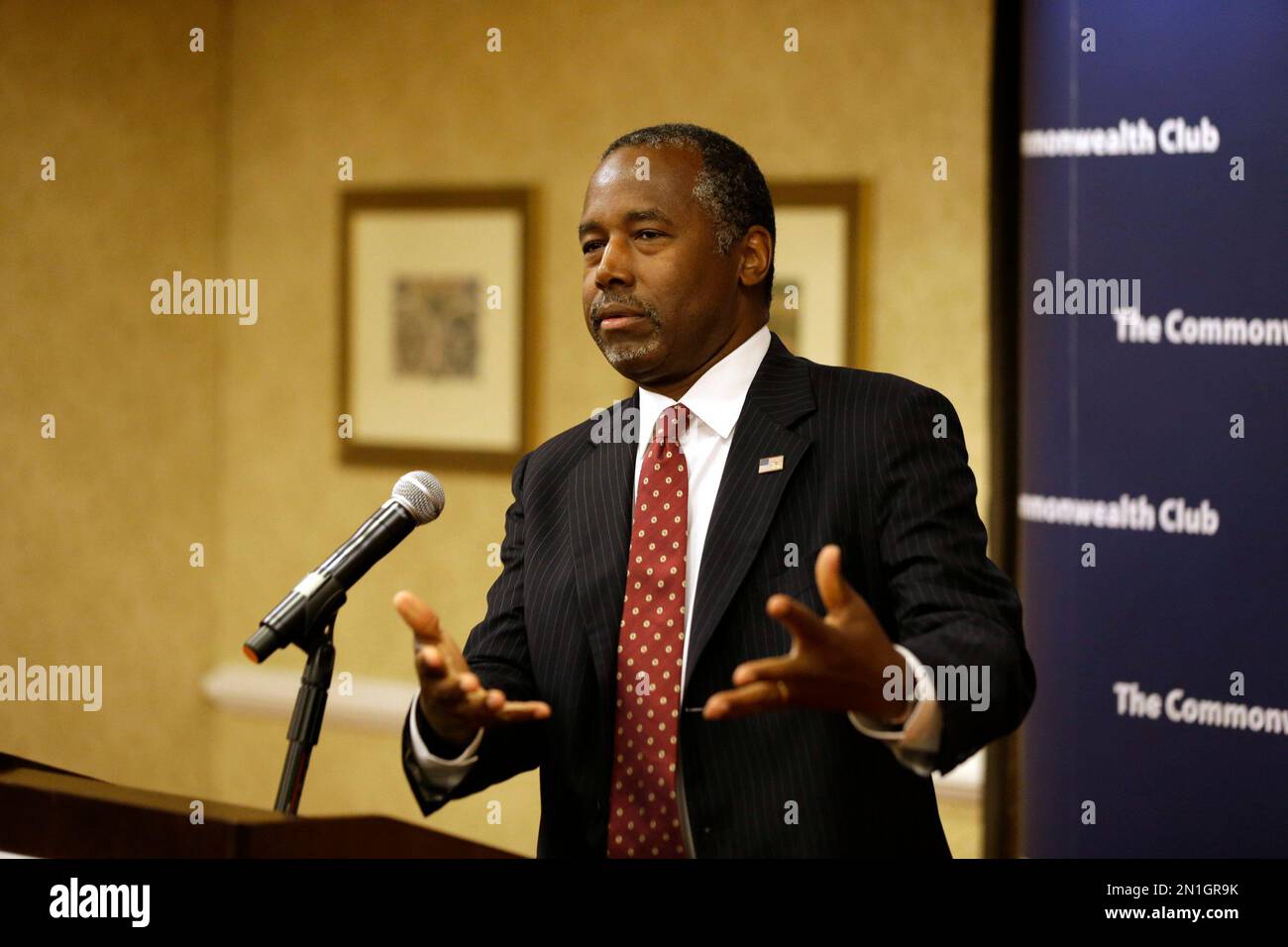 Republican Presidential candidate Dr. Ben Carson answers questions at a ...