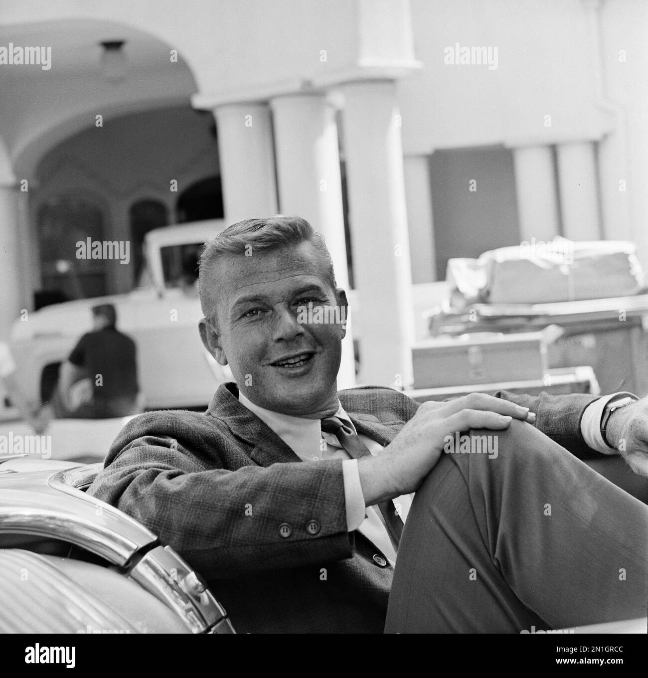 FILE - In this April 19, 1962 file photo, actor Martin Milner pauses as ...